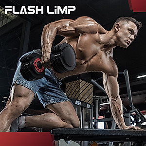 Flash Limp Adjustable Dumbbell 55LB Single Dumbbell 5 in 1 Dumbbell Weight Adjust with Anti-Slip Metal Handle, Ideal for Full-Body Home Gym Workouts