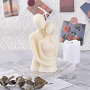 Hugging Lovers Aroma Candles,100G Adam and Eve Couple Love Scented Candles,Sexy Ritual Gifts for Women & Men,Prefect for Healing Meditation Stress Relief Mood Boosting-(White)