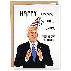 Sleazy Greetings Funny Joe Biden Birthday Card For Men Women Him Her | Joe Biden Gag Gift Forgets Speech Card