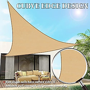 SUNLAX Sun Shade Sail, 10'x10'x10' Sand Triangle Canopy Shades for Outdoor Patio Pergola Cover Sunshade Sails UV Blocking Canovas Covers