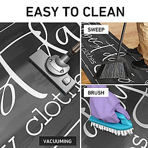 KOZYFLY Laundry Room Rug Runner 20"x60" Non Slip Laundry Rug Kitchen Rugs Washable Laundry Room Mat Waterproof Mudroom Floor Carpet Runner Bathroom Decor Farmhouse Rugs, 2x5, Dark Grey