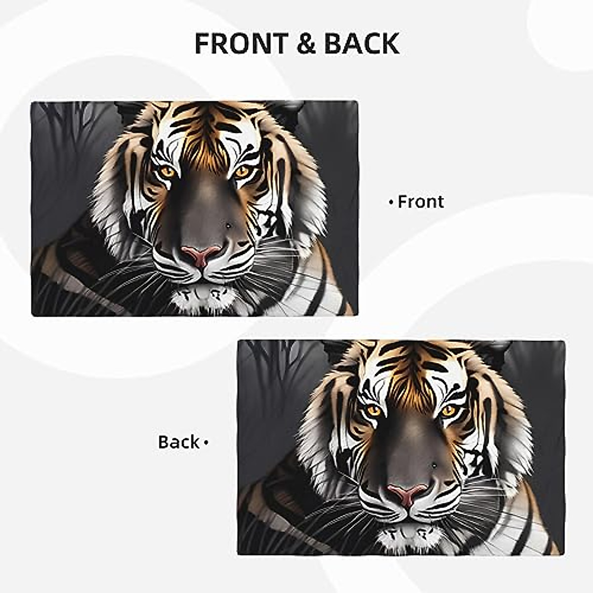 Tiger at Rest Double Linen Placemats 30 X 45 Cm - Set of 4 Heat-Resistant Foldable Placemats for Home, Restaurants and Hotels