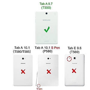 Galaxy Tab A 9.7 Case KIQ Full-Body Shock Proof Hybrid Heavy Duty Armor Protective Case for Samsung Galaxy Tab A 9.7 2015, SM-T550 with Kickstand and Screen Protector (Shield Black)