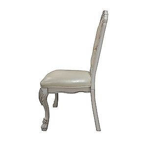 Wycian Kitchen Chair High Chair Seat, Sofa Bed Chair 2PCS White Pu Capacity 350LB 23" L 26" W 47" H Living Room Bedroom Dining Rooms Garden