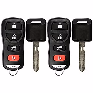 KeylessOption Keyless Entry Remote Fob Uncut Blank Car Ignition Key for Nissan Infiniti KBRASTU15 (Pack of 2)