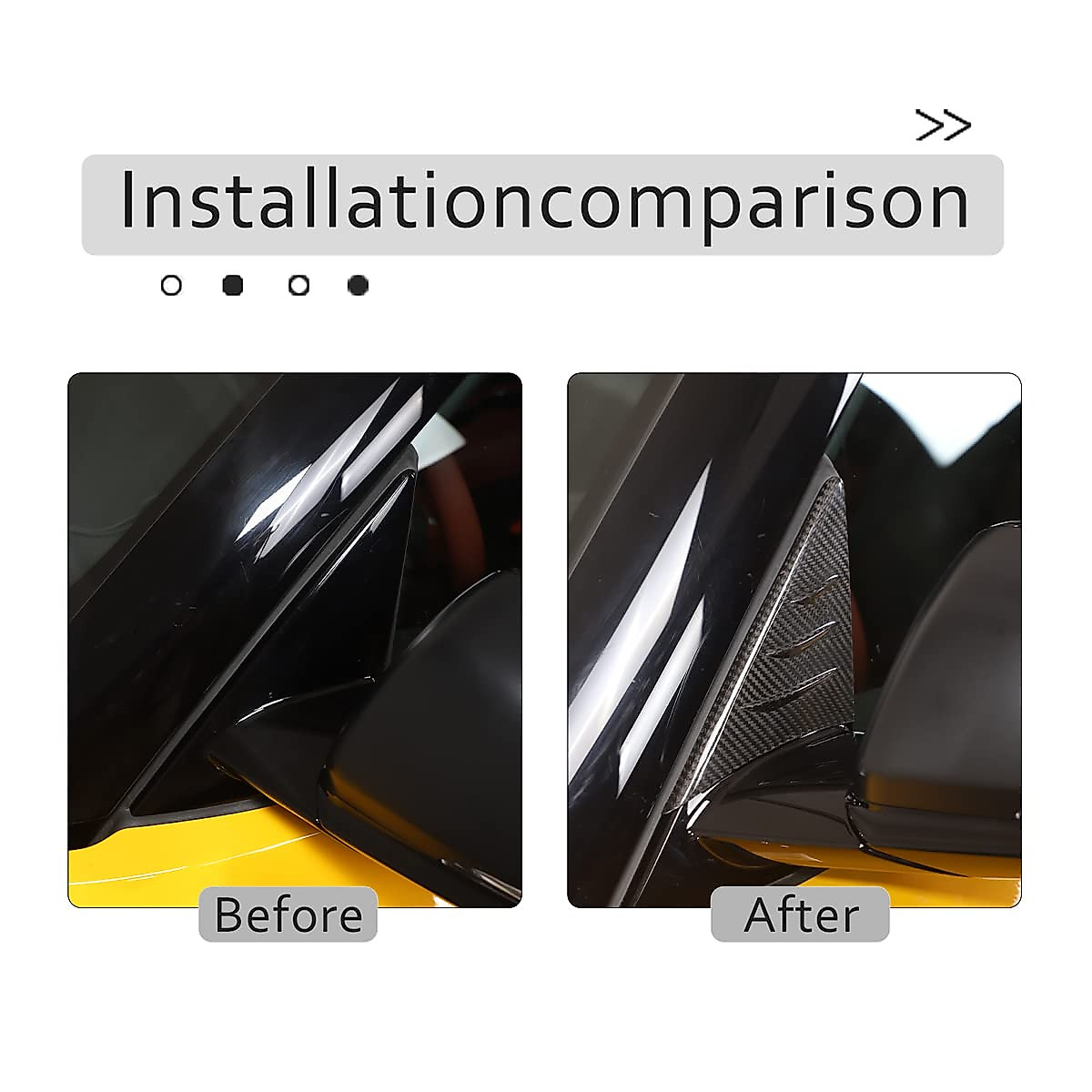 for Supra GR A90 A91 MK5 2018-2024 Rearview Mirror Side Triangular Spoiler Trim,Channel The Car Air,Reduce The Car Noise During Driving,Anti-Buffeting Wind Deflector,Black Real Carbon Fiber