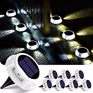 SOLPEX Solar Deck Lights Outdoor 8 Pack, Solar Driveway Lights, Dock Lights Solar Powered Waterproof LED Lights for Steps, Garden, Ground, Stair, Patio, Pathway, Landscape(Cold White)