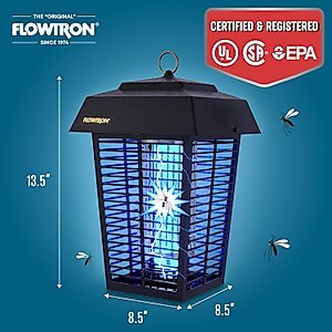 Flowtron Bug Zapper, 1 Acre of Outdoor Coverage with Powerful 40W Bulb & 5600V Instant Killing Grid, Mounting Bracket For Bug Zapper, Mosquito Attractant Cartridge & Replacement UV Bulb For Bug Zapper