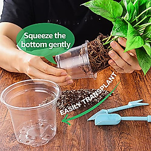 36 Packs 5/4/3.5 Inch Reinforced Clear Nursery Pots with Drainage Hole, Transparent Nursery Pots Variety Pack Plastic Plant Pot Seedling Planter Seed Starter Pots Flower Pot with 20pcs Plant Labels