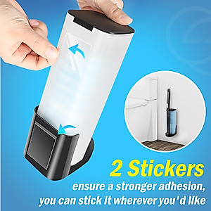 squish Disposable Toilet Brush Cleaning Kit with 16 Refills, Wall Mounted Toilet Brush with No Drilling Adhesive, Space Saving Toilet Cleaning System Kit