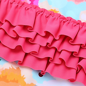 XFGIRLS Baby/Toddler Girls Swimsuit Long Sleeve One-Piece Bathing Suit Rash Guard for Kids UPF 50+ Swimwear