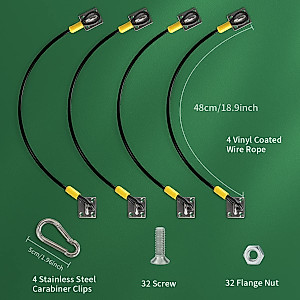 Trash Can Lid Lock,Trash Can Locks for Animals Stop from Rummaging Metal Universal Lid Lock for Outdoor Garbage Cans-Durable Rubber Coated Braided Wire Rope(4 Pack)