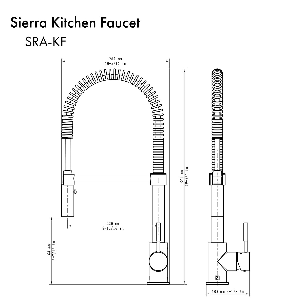 ZLINE Autograph Edition Sierra Kitchen Faucet in Champagne Bronze (SRA-KF-CB)