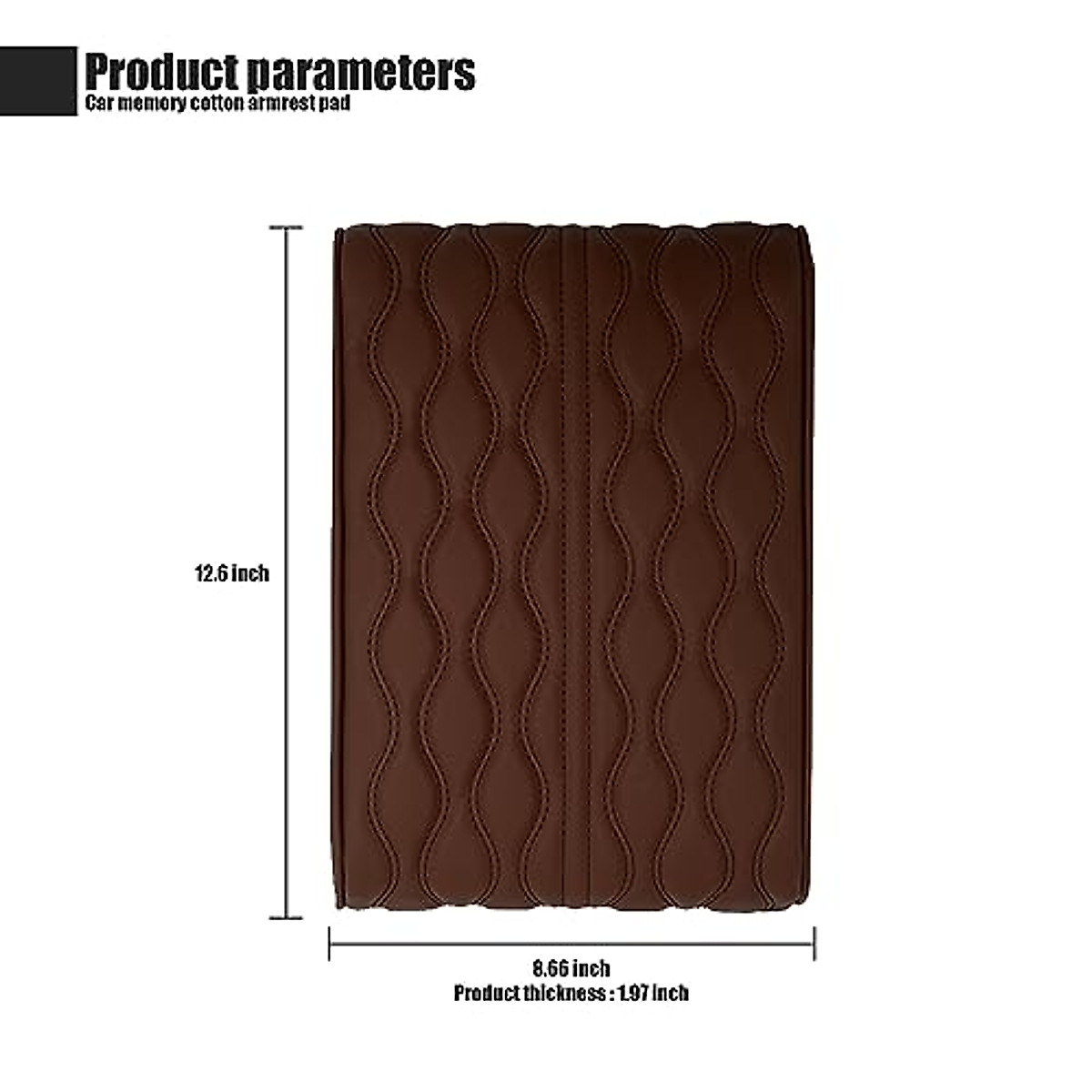 Dewkou 1 Pack Auto Center Console Pad, Memory Foam Car Leather Arm Rest Covering, Universal Waterproof Armrest Box Booster Pad, Anti-Scratch Cover for Car Armrest Box, for Most Vehicle (Coffee)