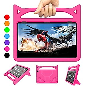 All-New Fire HD 10 & Fire HD 10 Plus Tablet Case for Kids(11th Generation, 2021 Release),Lightweight Shockproof Kid-Proof Cover with Stand Kids Case for Amazon Fire HD 10 Tablet&Kids Pro Tablet,Rose
