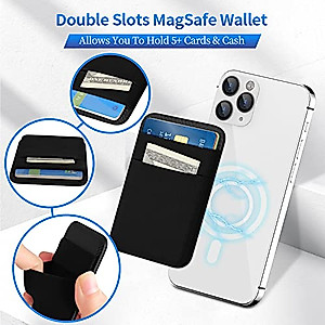 Senose Magnetic Wallet Compatible for Magsafe, Phone Wallet Card Holder Compatible for iPhone 14 Pro Max/14 Pro/14 Plus/14/13 Pro max/13 Pro/13/12 Pro Max/12 Pro/12, Mag Safe Case (Black)