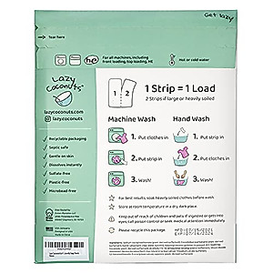 LAZY COCONUTS Laundry Detergent Sheets - Sulfate-free, Gentle - For Sensitive Skin, Baby, Hand Wash - Eco Friendly, Natural, Hypoallergenic, Sulfate Free, Fragrance Free, Unscented Laundry Soap