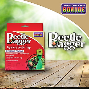 Bonide Beetle Bagger Japanese Beetle Trap Kit for Indoors and Outdoors, 2 Disposable Collection Bags Included