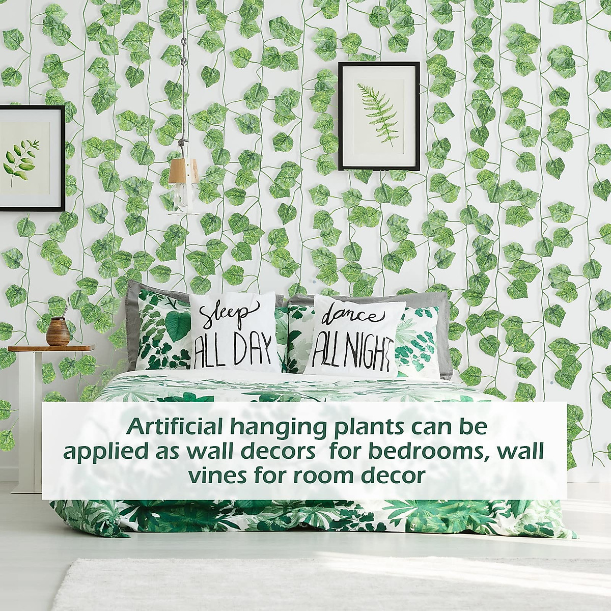 72 Packs Fake Vines Fake Ivy Leaves Artificial Ivy Garland Greenery Vines Hanging Plants for Bedroom Wedding Party Garden Home Kitchen Office Wall Decoration