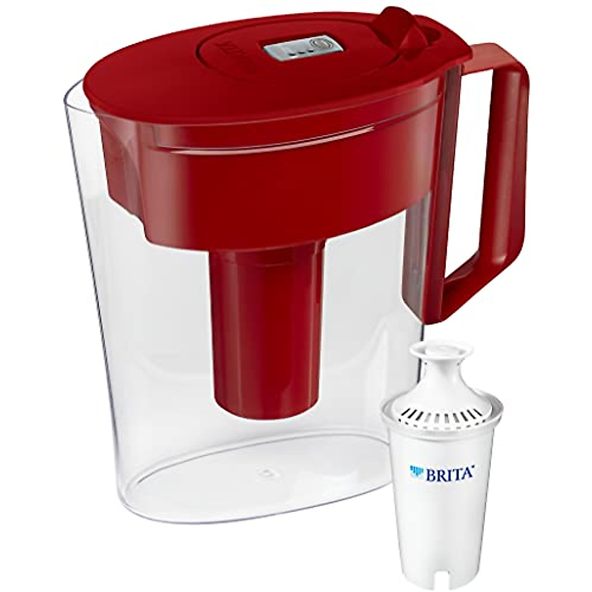 Brita Small 5 Cup Water Filter Pitcher with 1 Standard Filter, BPA Free - SOHO, Red , 1 Count (Pack of 1)