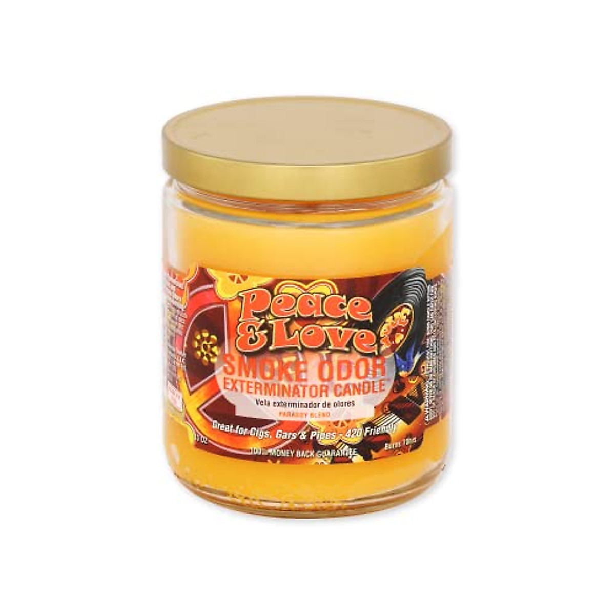 Smoke Odor Exterminator 13oz Jar Candles (Peace & Love, 3) Set of Three Candles.