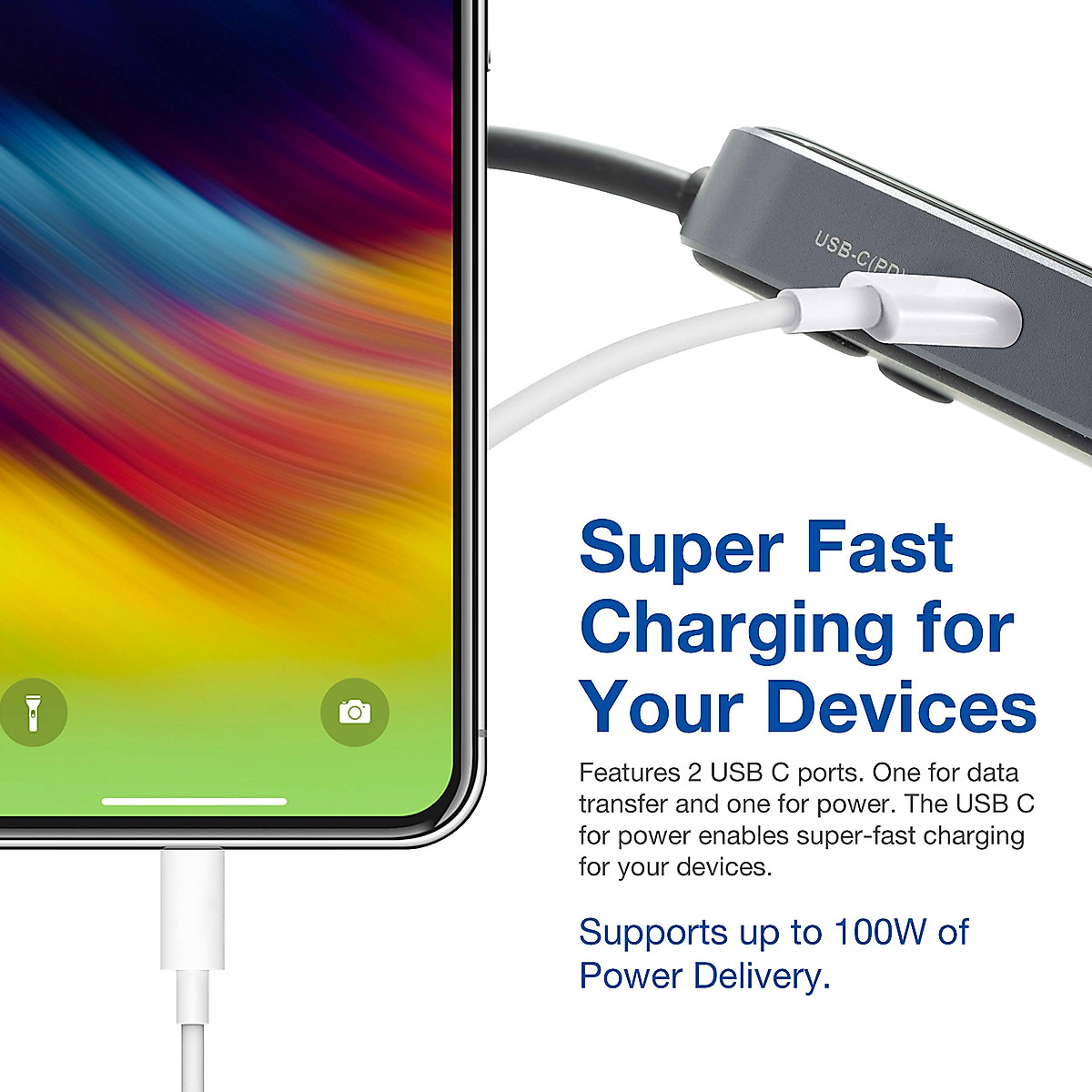 Verbatim 8-in-1 USB C Hub w/Dongle - USB Hub for Laptop w/ 100W PD, 2 USB 3.0 Ports, 2 USB C Ports, SD Card Readers, HDMI, 3.5mm Audio Port, Compact USB-C Hub