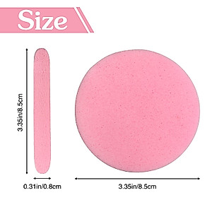 120 Pcs Facial Sponge Compressed,Face Cleansing Sponge Makeup Removal Sponge Pad,Exfoliating Wash Round Sponge for Women,Girls(Pink,Yellow)