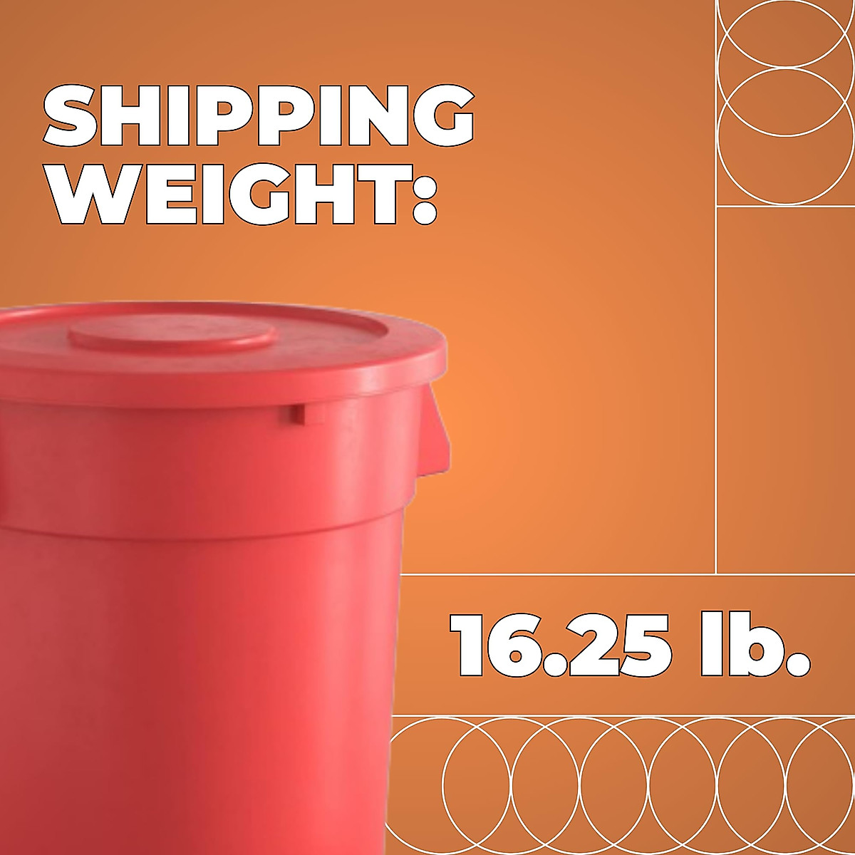 KTLT 32 Gallon Red Round Commercial Trash Can with Lid and Dolly, Ingredient Bin, Wastebasket for Restaurant/Kitchen/School/Garage