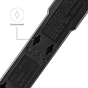 KMC 6-Outlet Surge Protector Power Strip 2-Pack, 900 Joules, 4-Foot Extension Cord, Overload Protection, Black