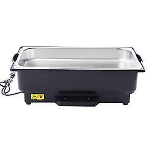 Fetcoi Electric Chafing Dish, Temperature Control, Chafer Cover Buffet Warmers Chaffing Server Set Chafer for Catering, Parties, Buffets, 9L/ 9QT Capacity