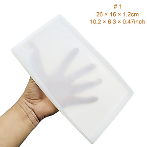 Woohome Large Silicone Resin Tray Mold, 7.8×11.8 inch/ 5.9×9.8inch Rectangle Plate Epoxy Resin Casting Mold for DIY Faux Agate Tray, Serving Board, Coaster, Home Decor