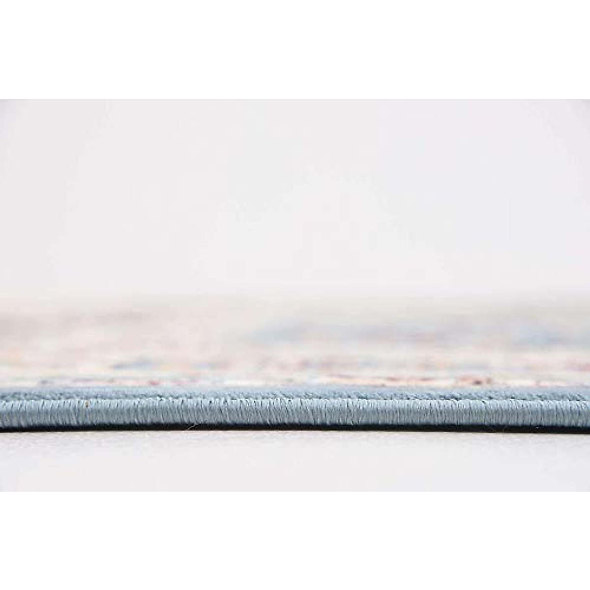 Unique Loom Narenj Collection Classic Traditional Textured Medallion Pattern Design Area Rug, 8 ft x 10 ft, Blue/Tan