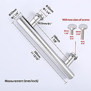 SIMPHONY 12 inches Heavy-Duty Commercial Grade-304 Stainless Steel Push Pull Door Handle/Sliding Barn Door Handle Set/Glass Door Pulls,Hardware - Fit Doors 1/2 to 2 ''