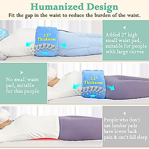 KAVIL Lumbar Support Pillow for Sleeping Lower Back Sciatic Nerve Pain Relief Lumbar Roll for Office Chair & Bed Body Pain Relief Side Sleeping Lumbar Cushion for Sciatica, Herniated Disc, Scoliosis