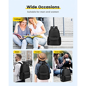 Vorspack Black Backpack College Backpack for Travel Work for Men and Women