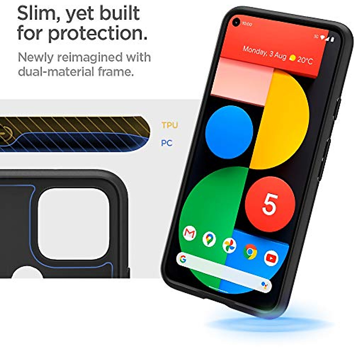 Spigen Thin Fit Designed for Pixel 5 Case (2020) - Black