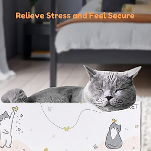 PatiencET 4 Pack Cat Scratch Pad with Box, Cardboard Cat Scratcher for Indoor Cats, Reversible Scratcher with Catnips Box Bed Desigh for Small Medium Cat Kitten, Scratching Board for Cats