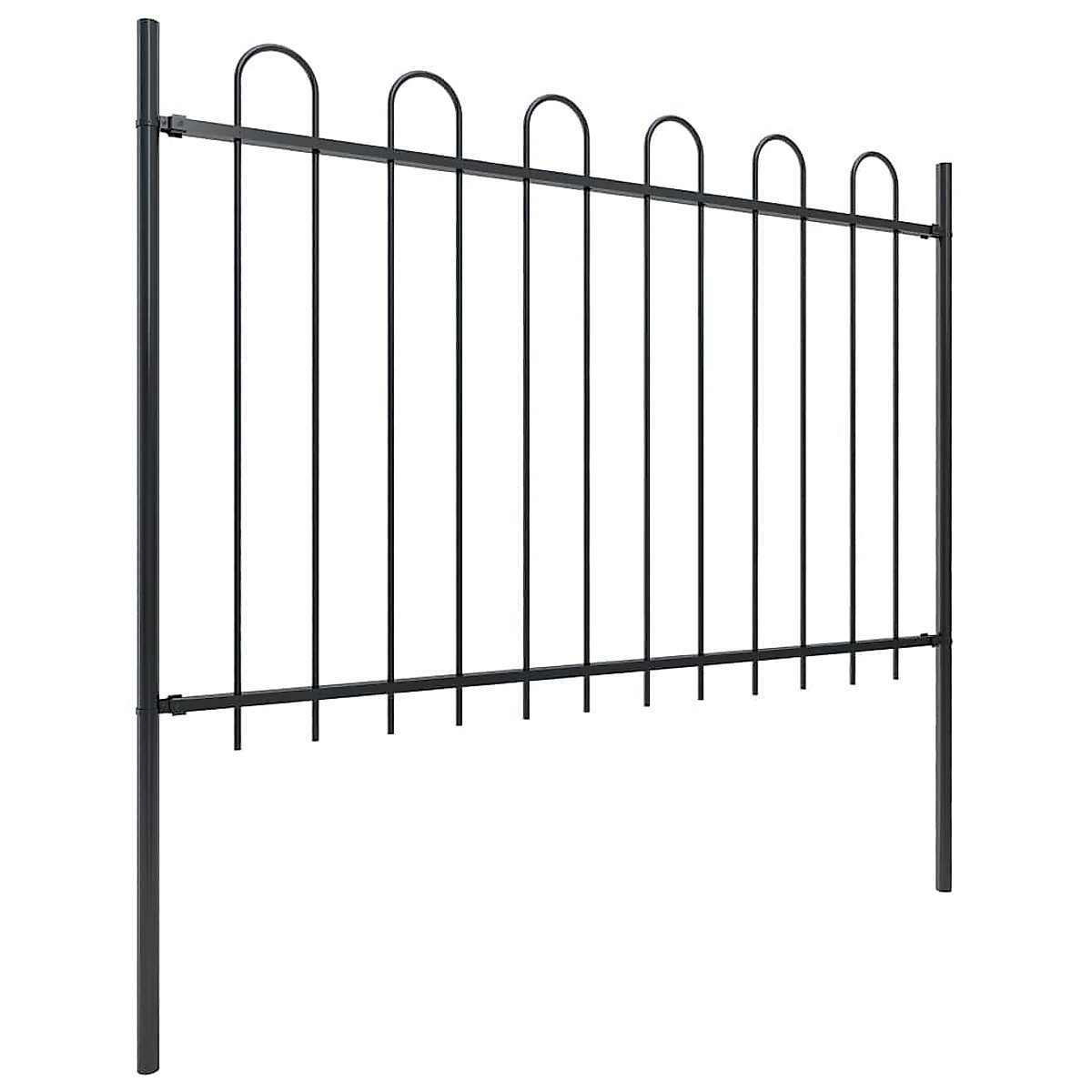 Garden Fence with Hoop Top,Garden Fence Border,Portable Fence,Privacy Fence,Fencing for Yard,Private Fence,Garden Fence for Dogs,for Patio,Backyard,Outdoor Pool,Porch, Steel 11.2ft Black