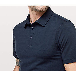 Lululemon Mens Evolution Polo Short Sleeve Shirt (Nautical Navy, XL)
