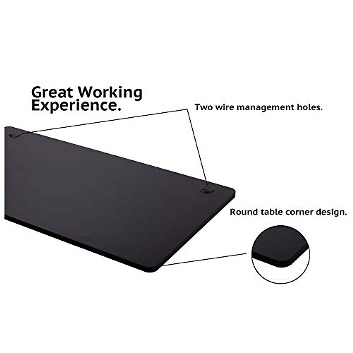 UNICOO Melamine 55.1 x 27.6 Inch Universal Table Top for Standard and Sit to Stand Height Adjustable Home and Office Desk Frames (Tabletop 55 - Black)