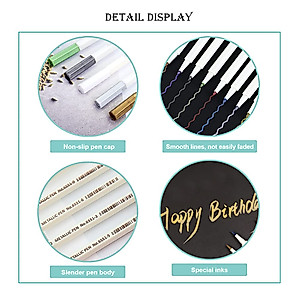 Chihutown 10 Pieces Wine Glass Markers, Metallic Wine Glass Pens, Wine Glass Wet Erase Markers for Weddings, Banquets, Parties