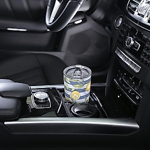 IYERSKD Fruit Lemon 20 oz Stainless Steel Tumbler Vacuum Insulated Leakproof Travel Mug for Car Office Gym