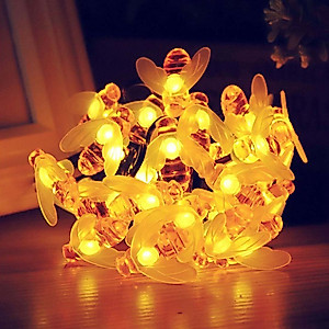 Solar Honeybee String Lights, 21Ft 30 LED Solar Powered Bee String Lights Outdoor Honeybee Fairy String Lights for Home,Gardens,Park,Patios Decoration.