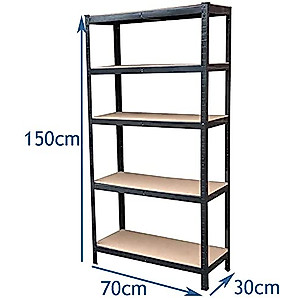 QiMu 5-Tier Heavy Duty Metal Shelving,Metal Storage Shelves, 59" x 28" x 12" Racking Storage Unit,for Home Office Garage Kitchen Bathroom Organization
