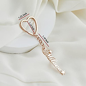 Custom Name Keychain Personalized, Stainless Steel Gold Plated Dainty Engraved Letters Personalized Key Chain,womens (Silver)