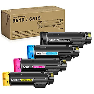 6510 / 6515 Extra High Capacity Toner Cartridge - 106R03480 106R03477 106R03478 106R03479 Compatible Replacement for Xerox Phaser 6510, WorkCentre 6515 Printer Toner 4-Pack (BK/C/M/Y)