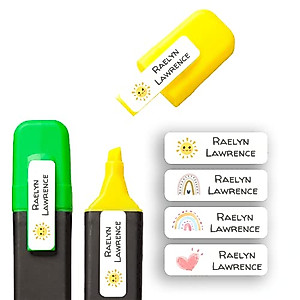 Custom Kid Name Labels for Daycare Variety Pack (180 ct.), Waterproof Dishwasher Safe Camp Personalized Name Stickers for School Supply, Baby Bottles, Lunch Boxes and Cups, Travel. (Pattern 8)