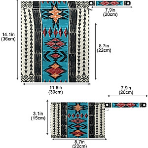 visesunny Tribal Aztec Geometric Pattern 2Pcs Wet Bag with Zippered Pockets Washable Reusable Roomy for Travel,Beach,Pool,Daycare,Stroller,Diapers,Dirty Gym Clothes, Wet Swimsuits, Toiletries
