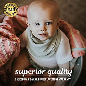 Kishu Baby Indi GOTS Organic Infinity Scarf Bib Set - 4-Way Reversible, 8 Layer Muslin Drool Bibs (Sage, Lavender, Peach)