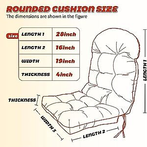 SciAza Outdoor Adirondack Chair Cushion High Elastic Lounge Chair Cushion Waterproof UV Resistant and Soft High Back Chair Cushion for Garden and Terrace Chairs (Beige,43.3 * 19.6in)